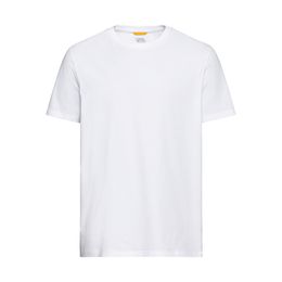 Camel Active Herren T-Shirt, wei&szlig;, Gr. XL, bestickt, unifarben, Jersey, Obermaterial: 100% Baumwolle, Shirts, mit Rundhalsausschnitt