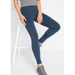 Thermoleggings bonprix "Thermo-Leggings mit Bequembund", Damen, Gr. 52/54 (XXL), N-Gr, dunkelblau, Web, Obermaterial: 90% Polyester, 10% Elasthan, skinny fit lang, Hosen, aus Polyester und Elasthan, maschinenwaschbar, Skinny Fit