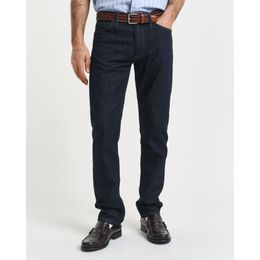 Gant Herren Regular-fit-Jeans "REGULAR Gant JEANS", blau, Gr. 31, Denim/Jeans, Obermaterial: 97% Baumwolle, 2% Polyester, 1% Elasthan, Jeans