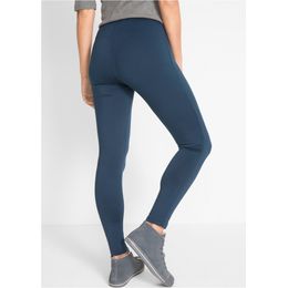bonprix Damen Thermoleggings "Thermo-Leggings mit Bequembund"dunkelblau, Gr. 52, Web, Obermaterial: 90% Polyester, 10% Elasthan, Hosen, aus Polyester