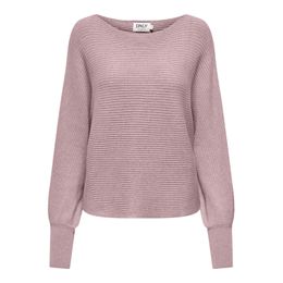 Only Damen Strickpullover "ONLADALINE L/S SHORT PULLO KNT NOOS", rosa, Gr. M, meliert, Strick, Obermaterial: 80% Viskose, 20% Nylon, Pullover,
