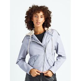 Maze Damen Lederjacke "42023070", lila, Gr. XXL, Obermaterial: 100% Schafsleder; Futter: 100% Polyester; &Auml;rmelfutter: 100% Polyester; Kapuze: 55%