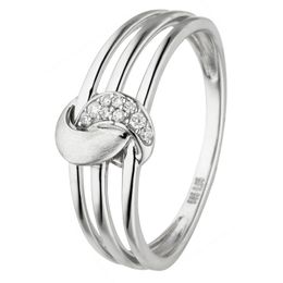 Jobo Damen Diamantring "Ring mit 9 Diamanten", 58, P1 = bei 10-facher Vergr&ouml;&szlig;erung erkennbare Einschl&uuml;sse, Diamanten Wei&szlig;gold 585, wei&szlig;, Diamanten,