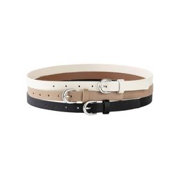 bonprix Damen H&uuml;ftg&uuml;rtel "G&uuml;rtel (3er Pack)", beige, Gr. 100, mehrfarbig, Lederimitat, G&uuml;rtel, aus Polyurethan in Lederoptik, bequeme Passform,