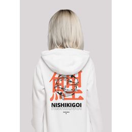 F4NT4STIC Damen Kapuzenpullover "Nishikigoi", wei&szlig;, Gr. M, Obermaterial: 65% Baumwolle, 35% Polyester, Pullover, Hoodie, Warm, Bequem