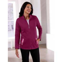 Damen Sweatjacke, lila, Gr. 56, 100% Baumwolle, Sweatjacken