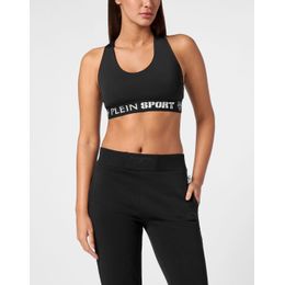 Plein Sport Damen Lauftop "Sport Top", schwarz, Gr. XXL, Obermaterial: 90% Polyester, 10% Elasthan, Tops