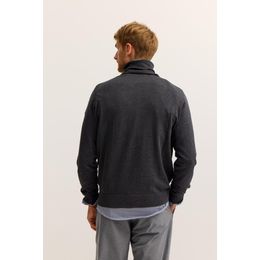 Bugatti Herren Rollkragenpullover "Regular Fit"280, dunkelgrau, Gr. XL, unifarben, Strick, 100% Baumwolle, Pullover, aus reiner Baumwolle