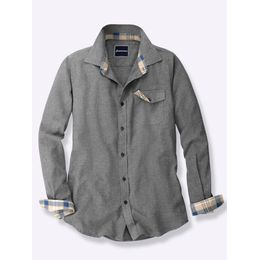 Catamaran Herren Flanellhemd, grau, Gr. 47, unifarben, 75% Baumwolle, 25% Wolle, Hemden