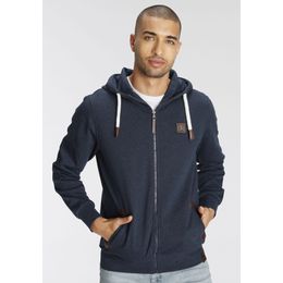 AJC Herren Kapuzensweatjacke, blau, Gr. M, unifarben, Sweatware, Obermaterial: 55% Baumwolle, 45% Polyester. Kapuzenfutter: 65% Polyester, 35%