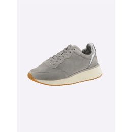 Andrea Conti Damen Sneaker, Gr. 37, grau, Leder, Rindsleder, Veloursleder, Schuhe