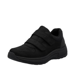 Rieker Herren Klettschuh, Gr. 45, schwarz, Nubukleder, unifarben, Schuhe, Halbschuh, Sneaker, Freizeitschuh in bequemer Form