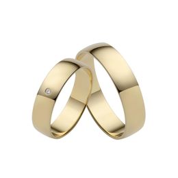 Firetti Damen Trauring "Schmuck Geschenk Gold Hochzeit Ehering Trauring "LIEBE"", 22, 0,01 SI = kleine Einschl&uuml;sse mit Brillant, Gelbgold 585, 5mm,