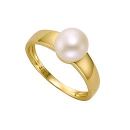 Diamonds by Ellen K. Damen Fingerring "Gold 375 Perle wei&szlig; 7,5-8mm", 054 (17,2), Gold, gelb, FASCINATION BY ELLEN K., Gold, Fingerringe