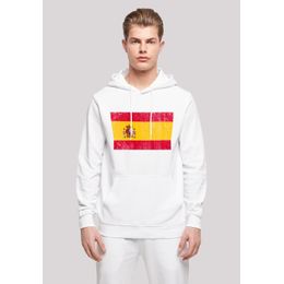 F4NT4STIC Herren Kapuzenpullover "Spain Spanien Flagge distressed", wei&szlig;, Gr. XL, Obermaterial: 50% Baumwolle, 50% Polyester, Pullover, Print
