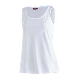 Maier Sports Damen Funktionsshirt "Petra", wei&szlig;, Gr. 46, 100% Polyester, Shirts, Damen Top, leichtes &auml;rmelloses Shirt, Rundhals, Regular Fit