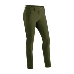 Maier Sports Damen Funktionshose "Helga slim", gr&uuml;n, Gr. 24, 90% Polyester, 10% Elasthan, Hosen, warme Damen Outdoorhose, robuste Wanderhose, Slim Fit