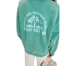 Roxy Damen Sweatshirt "Lineup"deep grass gr&uuml;n, Gr. S, Obermaterial: 55% Walkfrottier, 25% Walkfrottier, 20% Microfaser;, Sweatshirts