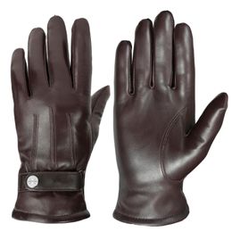 Pearlwood Herren Lederhandschuhe "BROOKS", braun, Gr. 9,5, unifarben, Lammleder, Handschuhe, weiches Innenfutter, Wollanteil, verstellbarer