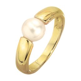 Jobo Damen Perlenring, 56, Gelbgold 333 Perlen, gold, Gelbgold 333, Perlen, Fingerringe, 333 Gold mit einer S&uuml;&szlig;wasser-Zuchtperle