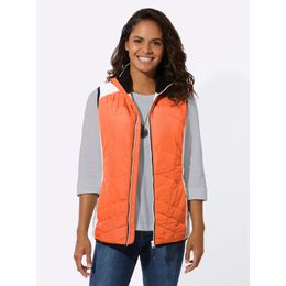Casual Looks Damen Steppweste, orange, Gr. 40, gemustert, mehrfarbig, 100% Polyester, Wattierung:100% Polyester, Westen