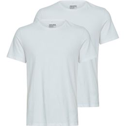 Blend Herren T-Shirt, wei&szlig;, Basic, Gr. S, unifarben, Single Jersey, Obermaterial: 95% Baumwolle, 5% Elasthan, Shirts, mit Rundhalsausschnitt, im