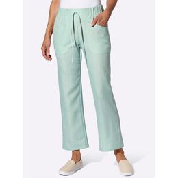 Classic Basics Damen Schlupfhose, gr&uuml;n, Gr. 48, unifarben, 100% Polyester, Hosen