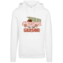 F4NT4STIC Damen Kapuzenpullover "Tis The Season Christmas Drivin Home", wei&szlig;, Gr. S, Obermaterial: 65% Baumwolle, 35% Polyester, Pullover, Premium