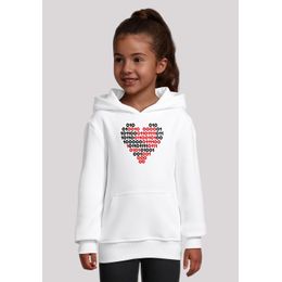F4NT4STIC Damen Kapuzenpullover "I love you 01001001 Binary Code Herz Valentinstag", wei&szlig;, Gr. 134, Obermaterial: 65% Baumwolle, 35% Polyester,