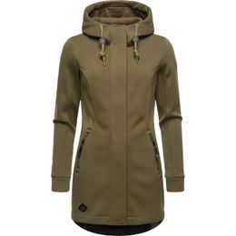 Ragwear Damen Kapuzensweatjacke "Letti Bonded", gr&uuml;n, Gr. 4XL, Feinstrick, 100% Polyester, Sweatjacken, Sportliche Kapuzenjacke in Feinstrick-Optik
