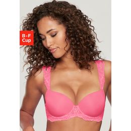 Lascana Damen Schalen-BH "Flora", Gr. 70, pink, Microtouch, Obermaterial: 88% Polyamid, 12% Elasthan, BHs, mit wundersch&ouml;nen Spitzentr&auml;gern und edlem