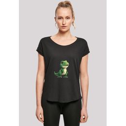 F4NT4STIC Damen T-Shirt "S&uuml;&szlig;er gr&uuml;ner Dino", schwarz, Gr. XXL, Obermaterial: 100% Baumwolle, Shirts, Premium Qualit&auml;t