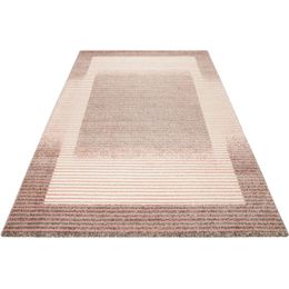 Teppich Wecon Home, B:80cm H:13mm L:150cm, rosa, Kunstfaser, Wohnzimmer, Teppiche, "Velvet Flow", Kurzflor, Wohnzimmer