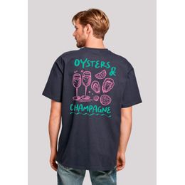 F4NT4STIC Damen T-Shirt "Oysters And Champagne", blau, Gr. XS, Obermaterial: 100% Baumwolle, Shirts, Premium Qualit&auml;t