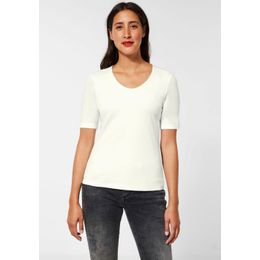 Street One Damen T-Shirt "Style Palmira", wei&szlig;, Basic, Gr. 42, unifarben, Jersey, Obermaterial: 50% Baumwolle, 50% Modal, Shirts, im Basic-Style