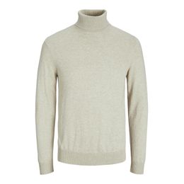 Jack & Jones JACK & JONES Herren Rollkragenpullover "Emil Knit Roll", beige, Gr. M, Obermaterial: 60% Baumwolle, 20% Nylon, 20% Viskose, Pullover