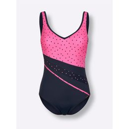 Sun Marin Sunmarin Damen Badeanzug, marine-fuchsia-bedruckt, Gr&ouml;&szlig;e 40B