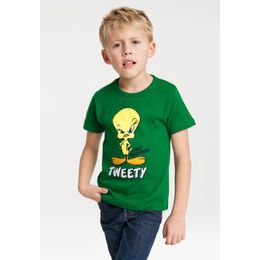 logoshirt M&auml;dchen T-Shirt "Looney Tunes - Tweety", gr&uuml;n, Gr. 104, bedruckt, 100% Baumwolle, Shirts, mit niedlichem Print