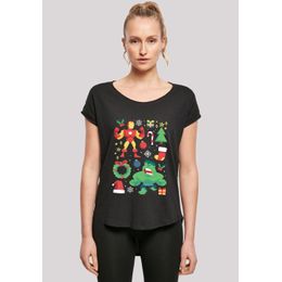 F4NT4STIC Damen T-Shirt "Marvel Iron Man And Hulk Christmas", schwarz, Gr. XXL, Obermaterial: 100% Baumwolle, Shirts, Print
