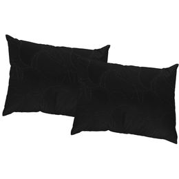 Dekokissen WIRTH, B:40cm L:40cm, schwarz, Polyester, Dekokissen_Sitzkissen_Kissenh&uuml;llen, "Janine", Kissenh&uuml;lle ohne F&uuml;llung, 2 St&uuml;ck