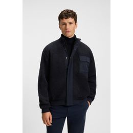 BOSS Orange Herren Blouson "Ze cozysolid"dunkelblau404, Gr. XL, unifarben, Pl&uuml;sch, Obermaterial: 100% Polyester, Jacken, Teddy Fell Fleece Kuschel