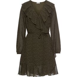 bonprix Damen Minikleid "Minikleid in Wickeloptik", gr&uuml;n, Gr. 38, Obermaterial: 100% Polyester. Futter: 100% Polyester, Kleider, in Wickeloptik, mit