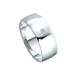 Firetti Damen Trauring "Schmuck Geschenk Gold Hochzeit Ehering Trauring "LIEBE"", 16.5, 0,01 SI = kleine Einschl&uuml;sse mit Brillant, Wei&szlig;gold 375, 7mm,
