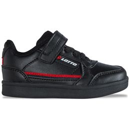 Lotto M&auml;dchen Sneaker, Gr. 22, schwarz, Kunstfaser, Synthetik, clean, Schuhe, - mit Elastikschn&uuml;rung & Klettverschluss