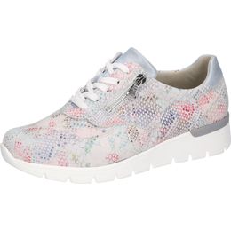 Waldl&auml;ufer WALDL&Auml;UFER Damen Schn&uuml;rschuh "K-RAMONA Soft", Gr. 4hellblau multicolor, Nubukleder, Textil, Veloursleder, Reptilienpr&auml;gung, Schuhe, Sneaker,