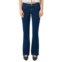 QS Damen Schlagjeans, blau, Gr. 38, unifarben, Denim/Jeans, Obermaterial: 84% Baumwolle, 14% Polyester, 2% Elasthan. Futter: 70% Polyester, 30%