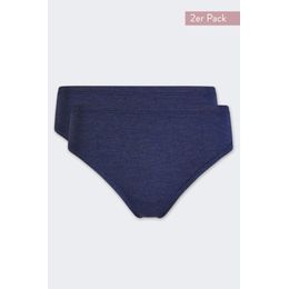 Nina von C. Damen Jazz-Pants Slips "Light & Easy", Gr. 40, blau, Obermaterial: 95% Modal, 5% Elasthan, meliert, Unterhosen, basic, eng, elastisch,