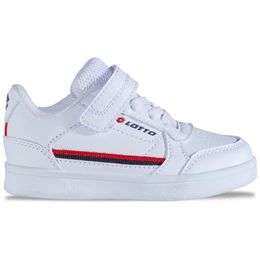 Lotto M&auml;dchen Sneaker, Gr. 20, wei&szlig;, Kunstfaser, Synthetik, clean, Schuhe, - mit Elastikschn&uuml;rung & Klettverschluss