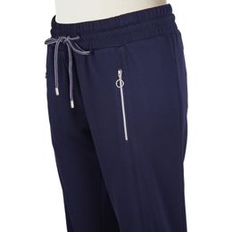 STOOKER WOMEN Damen Schlupfhose "Berlin Easy Fit Jeans", blau, Gr. 42, Stoff, 92% Polyester, 8% Elasthan, Hosen, Tapered Fit Casual Technostretch Mit