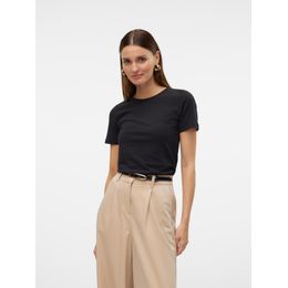 V&eacute;ro Moda VERO MODA Damen Kurzarmshirt "VMLULU SS TOP JRS GA NOOS", schwarz, Gr. L, unifarben, Jersey, Obermaterial: 95% Baumwolle, 5% Elasthan, Shirts
